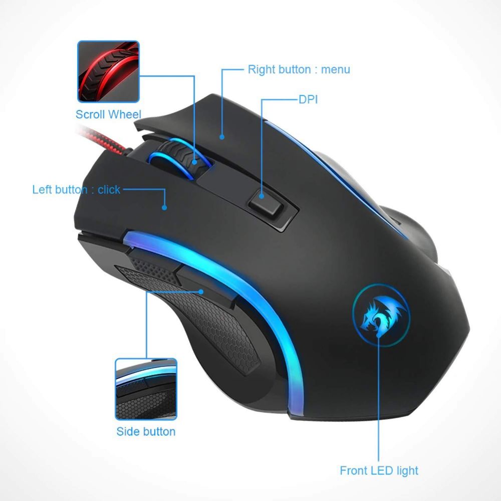 Redragon M606 3200 DPI 6D Laser Gaming Mouse - tejarra