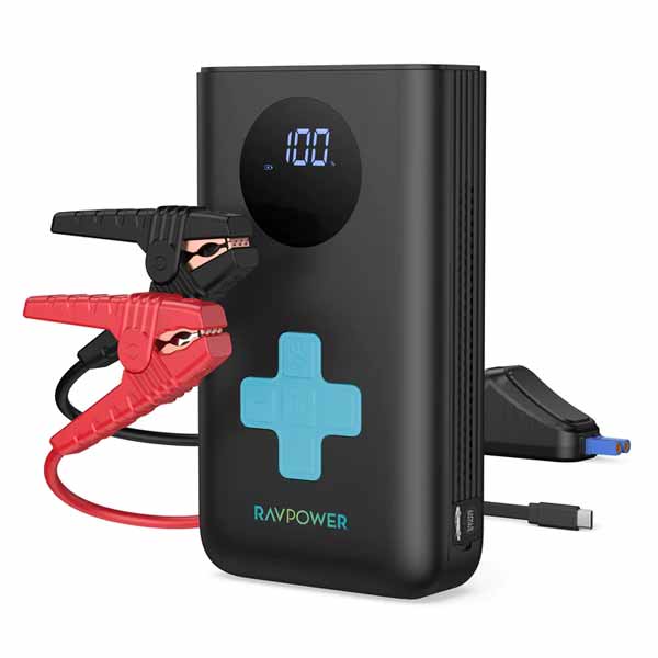 RAVPower 11200mAh Jump Starter with Air Compressor RP-PB244 - Black ...