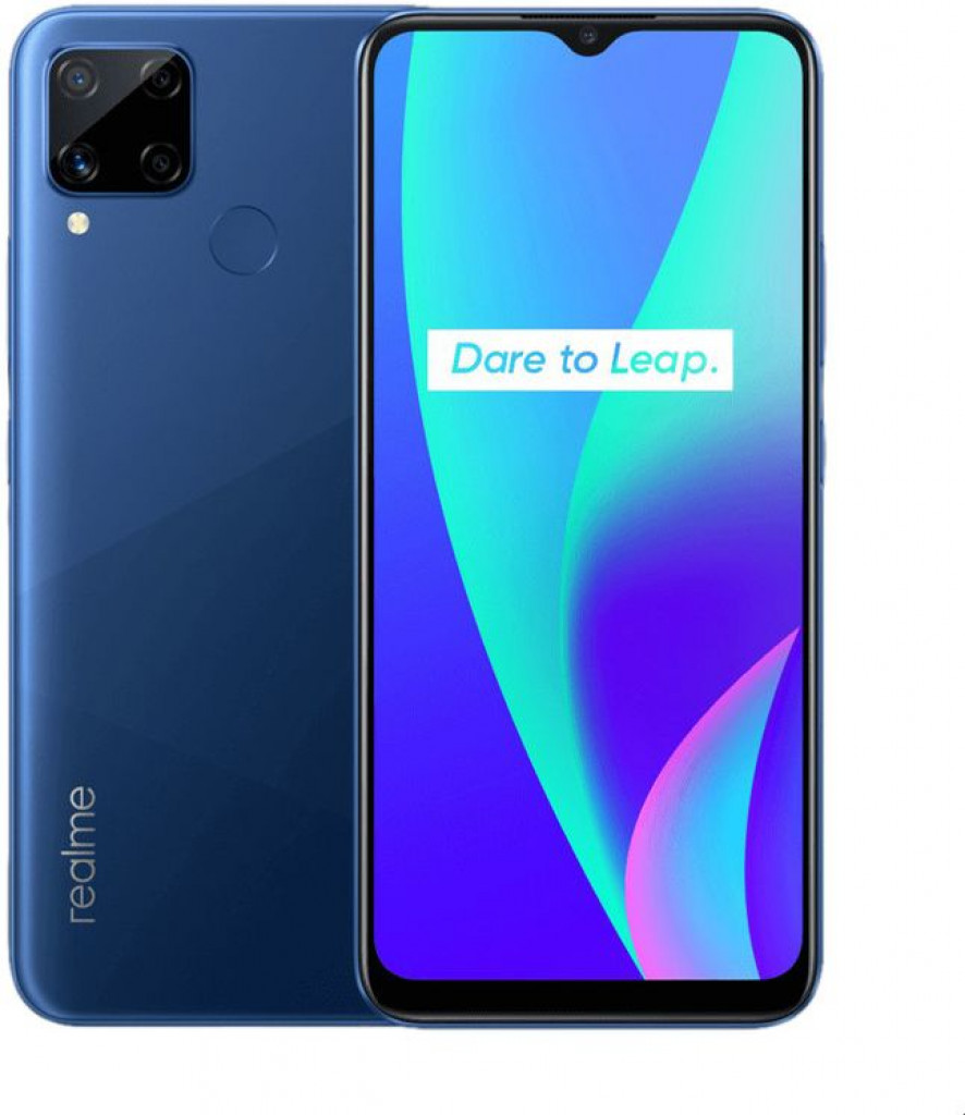 Realme C15 Dual SIM - 128GB, 4GB RAM, 4G LTE - Marine Blue - tejarra.com