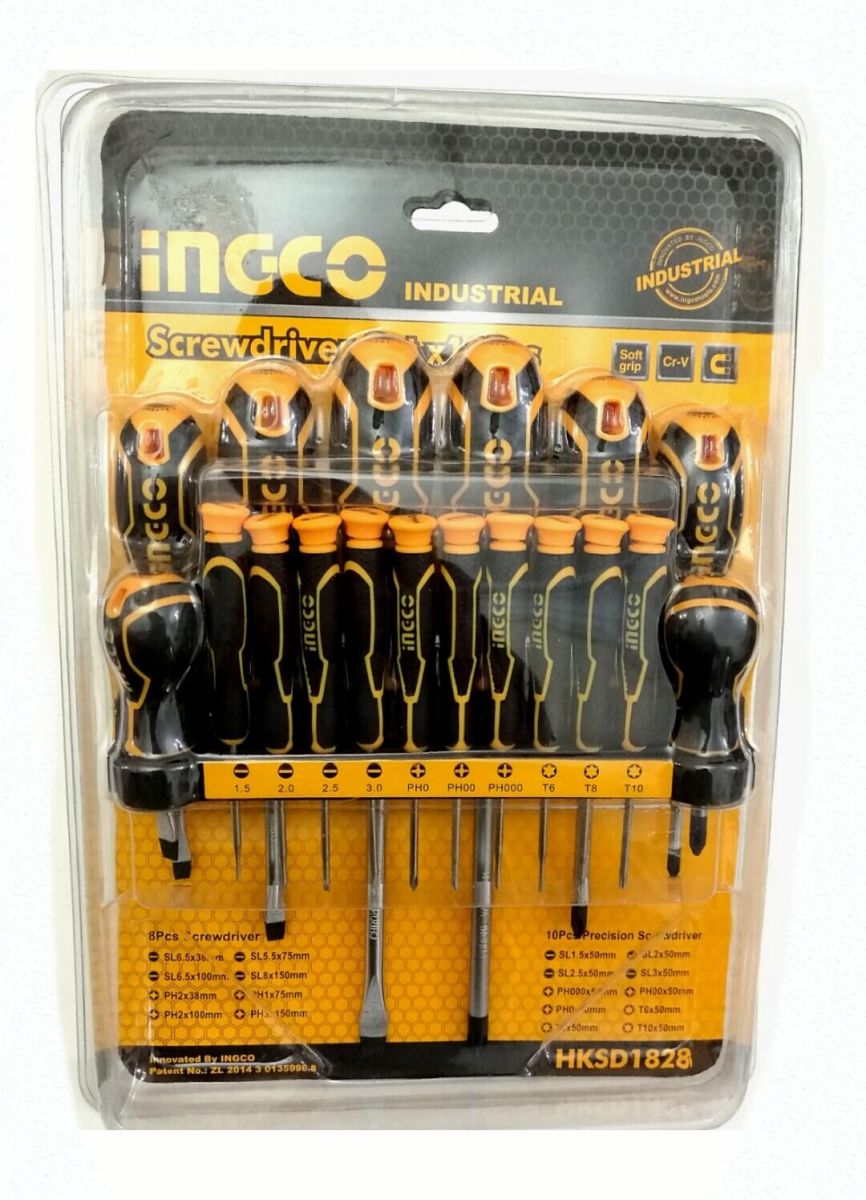 inGCO screwdriver set 18 pcs with holder - tejarra.com