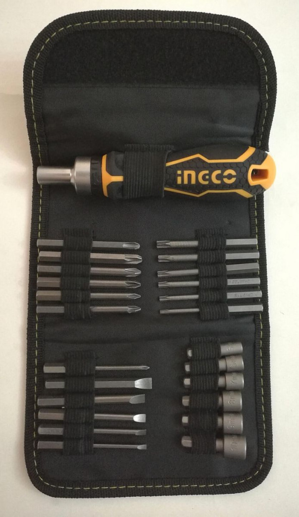 inGCO screwdriver set 26 pcs bits and hand ratchet with case to save ...