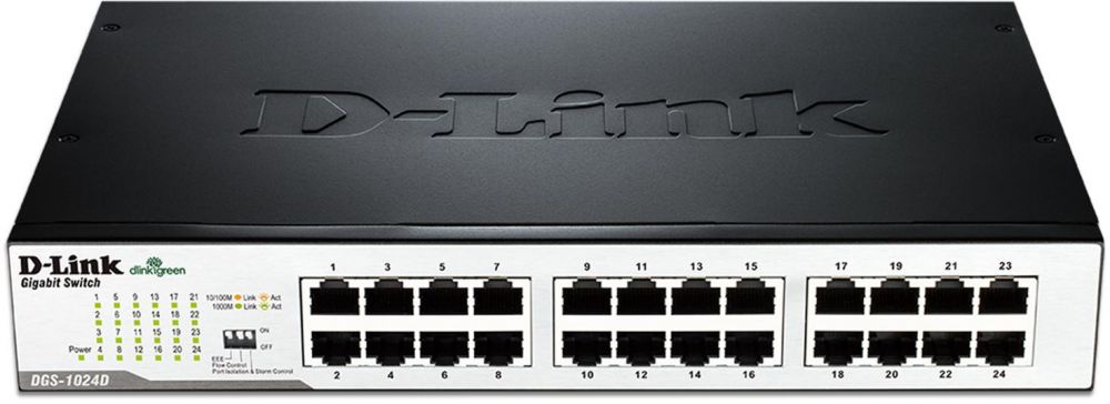 24-Port Gigabit Unmanaged Desktop/Rackmount Switch DGS-1024D -Black ...