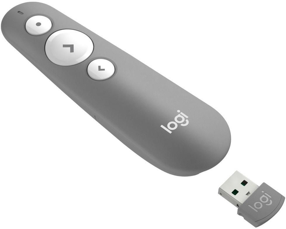 Logitech R500 Bluetooth/Wireless Laser Presentation Remote, Mid Grey ...