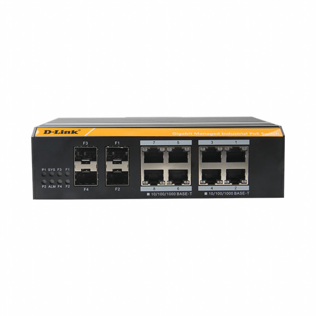 D-Link 8 Port Gigabit (120 W ) + 4 SFP Layer 2 Managed Industrial ...