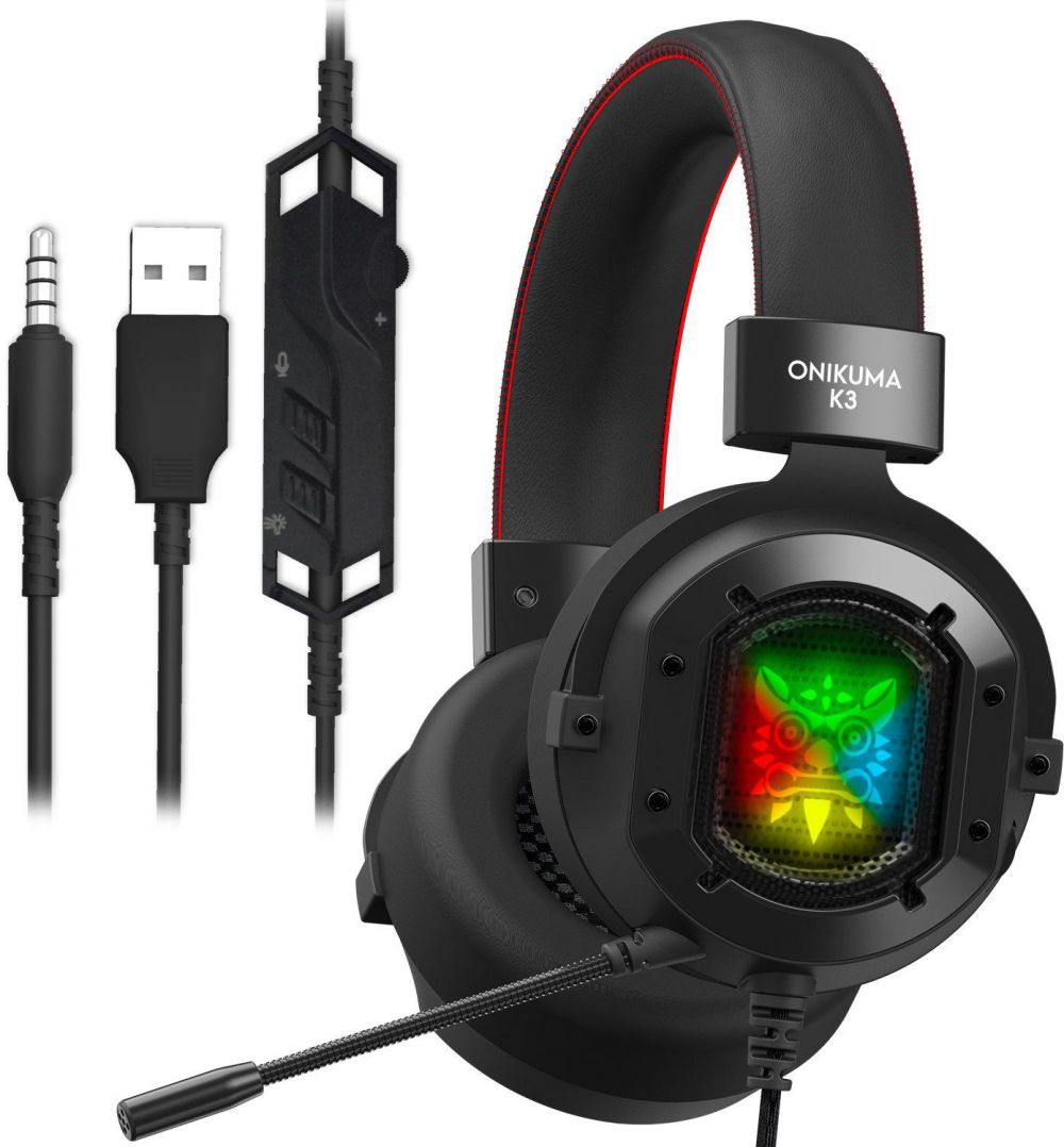 ONIKUMA K3 RGB Gaming Headset - 7.1 Surround Sound - Noise Canceling ...