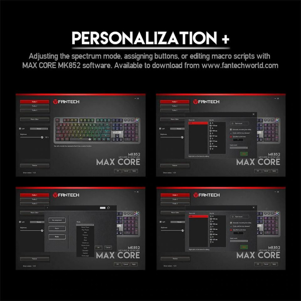 FANTECH MK852 MAXCORE RGB Gaming Mechanical Keyboard | OUTEMU BLUE ...