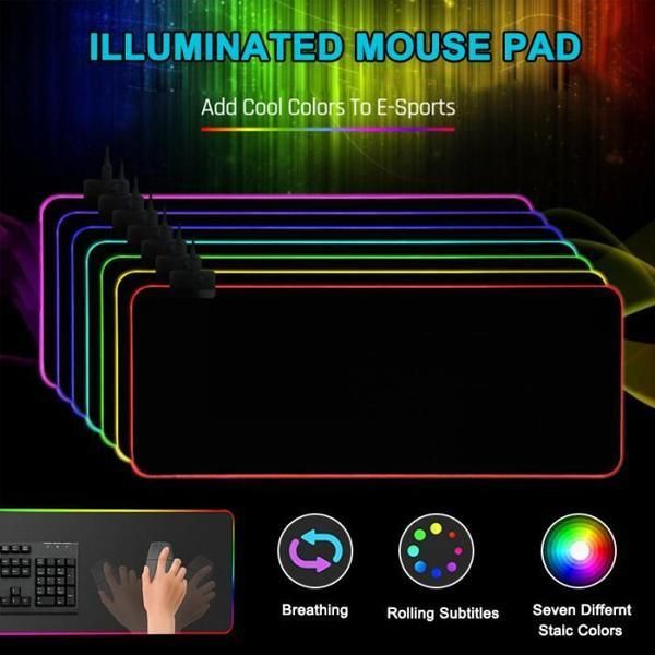 RGB Gaming Mouse Pad XL [80x30] | Non-Slip Rubber Base | Extended ...