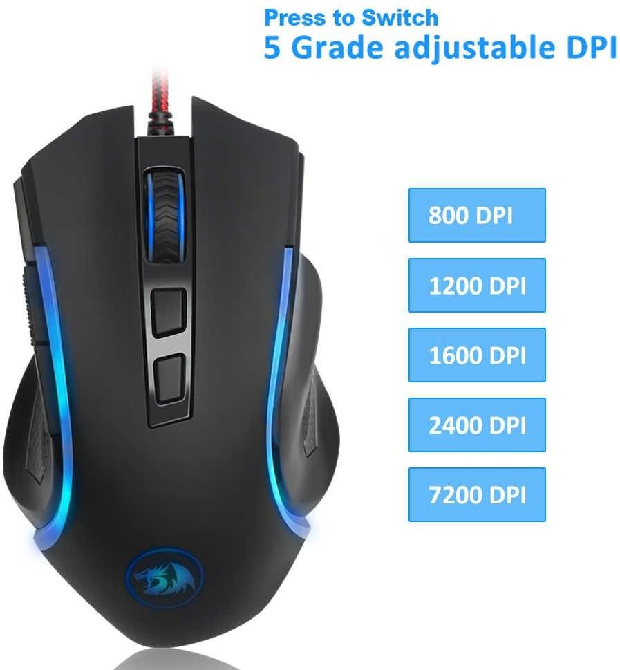 REDRAGON M607 RGB Gaming Mouse | 7,200 DPI | 8 Buttons | Ergonomic ...